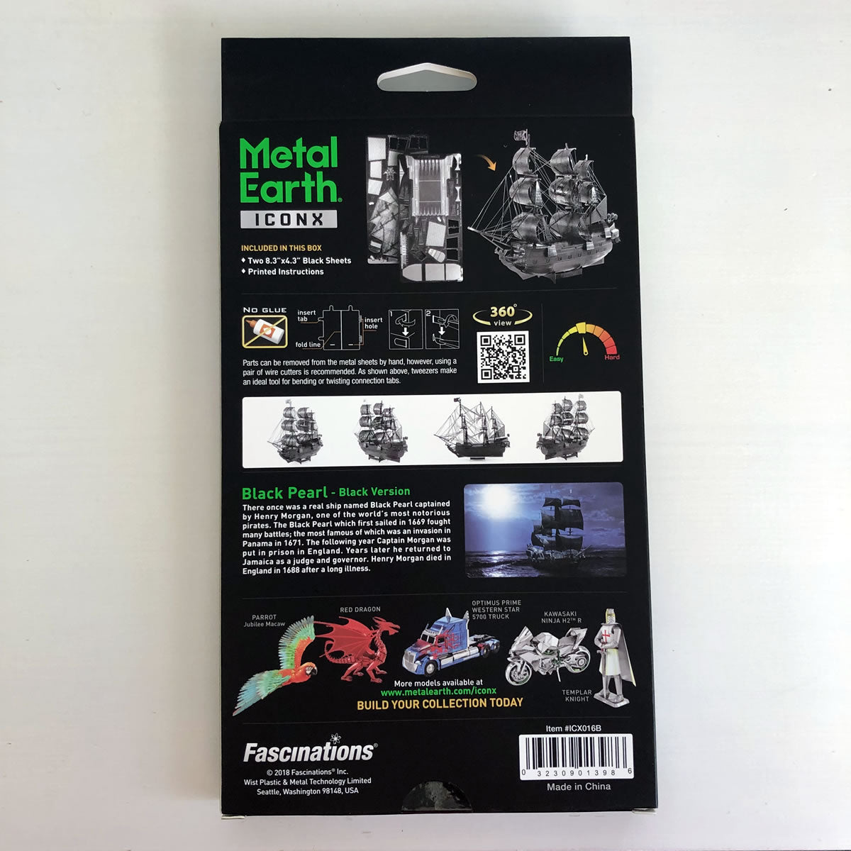 Metal Earth Australia: Black Pearl - BLACK Version ICONX – DIY Kits